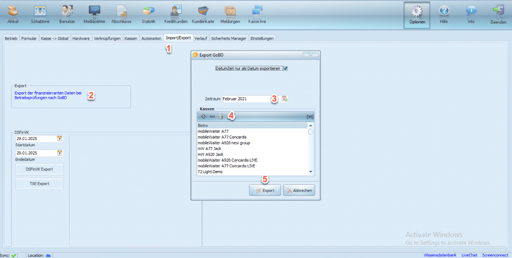 GDPdU/GoBD Datenexport